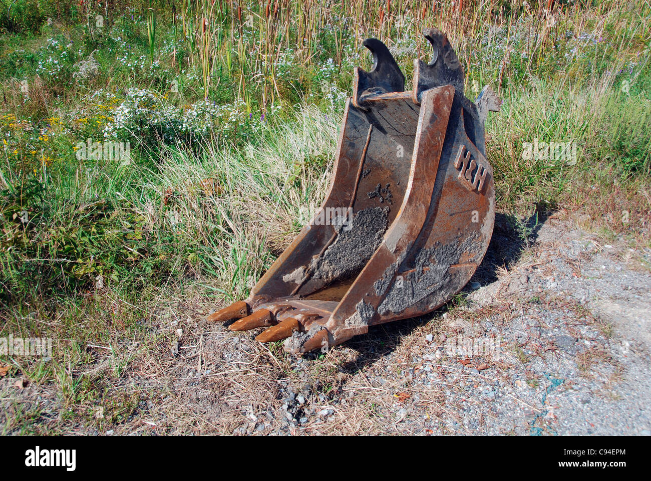 metal excavator bucket from construction vehicle Stock Photo - Alamy