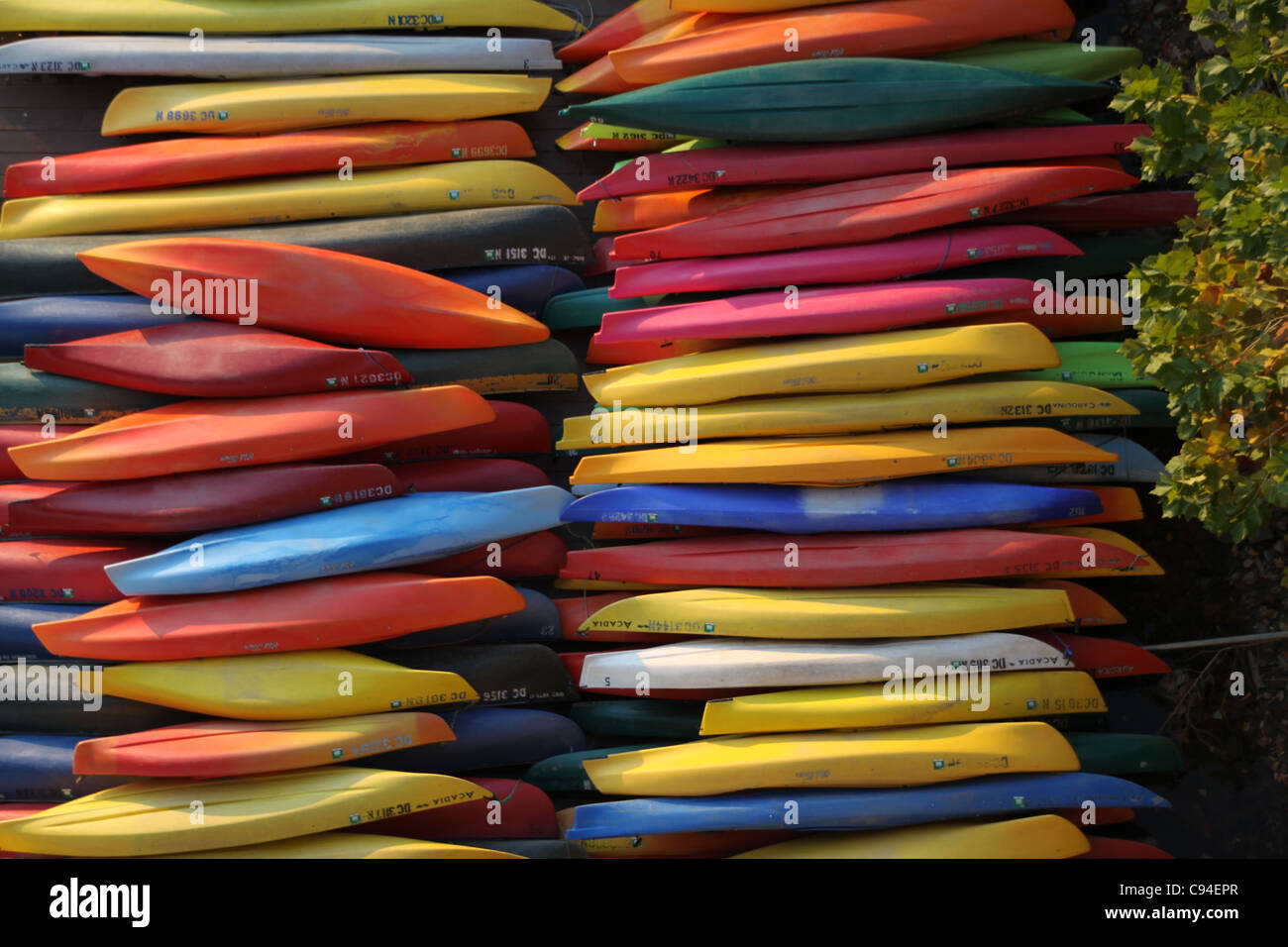 Colorful canoes hi-res stock photography and images - Alamy