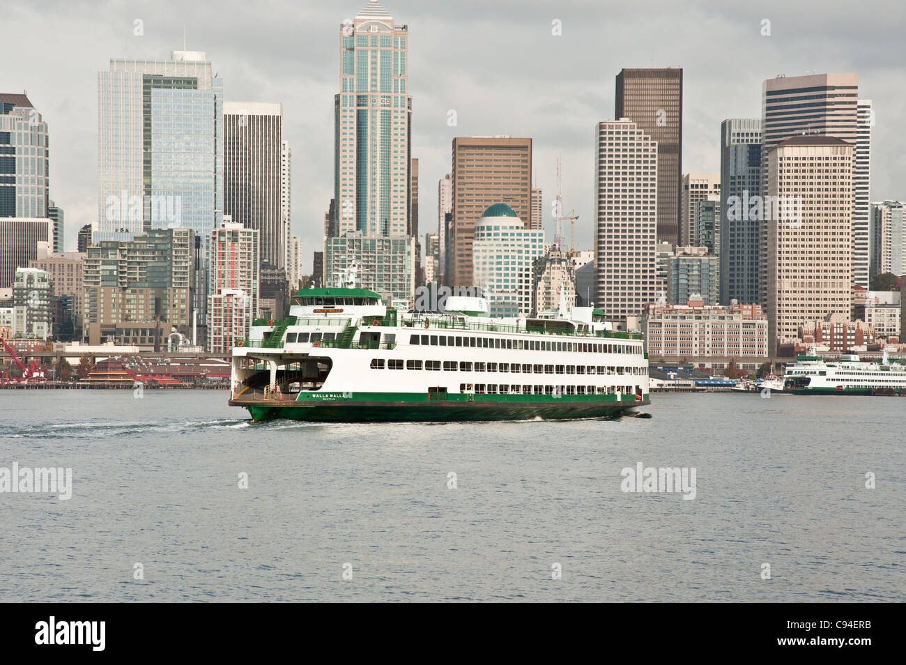 A car ferry in front of downtown Seattle Stock Photo - Alamy