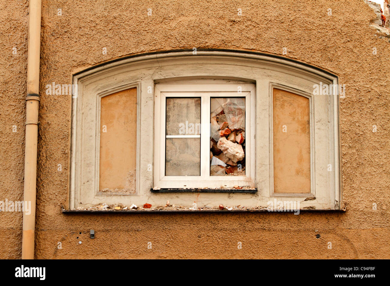 Broken window at a demolition site, Munich Upper Bavaria Germany Stock ...