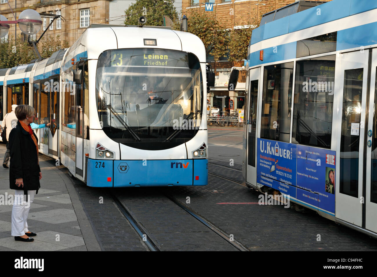 rnv Trams Bismarckplatz, Heidelberg Baden Wurttemberg Germany Stock ...