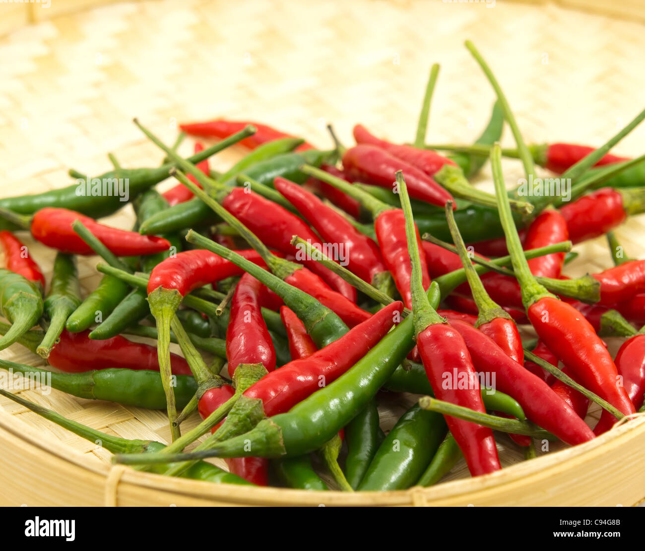 chili, close up Indian chili in basket Stock Photo - Alamy