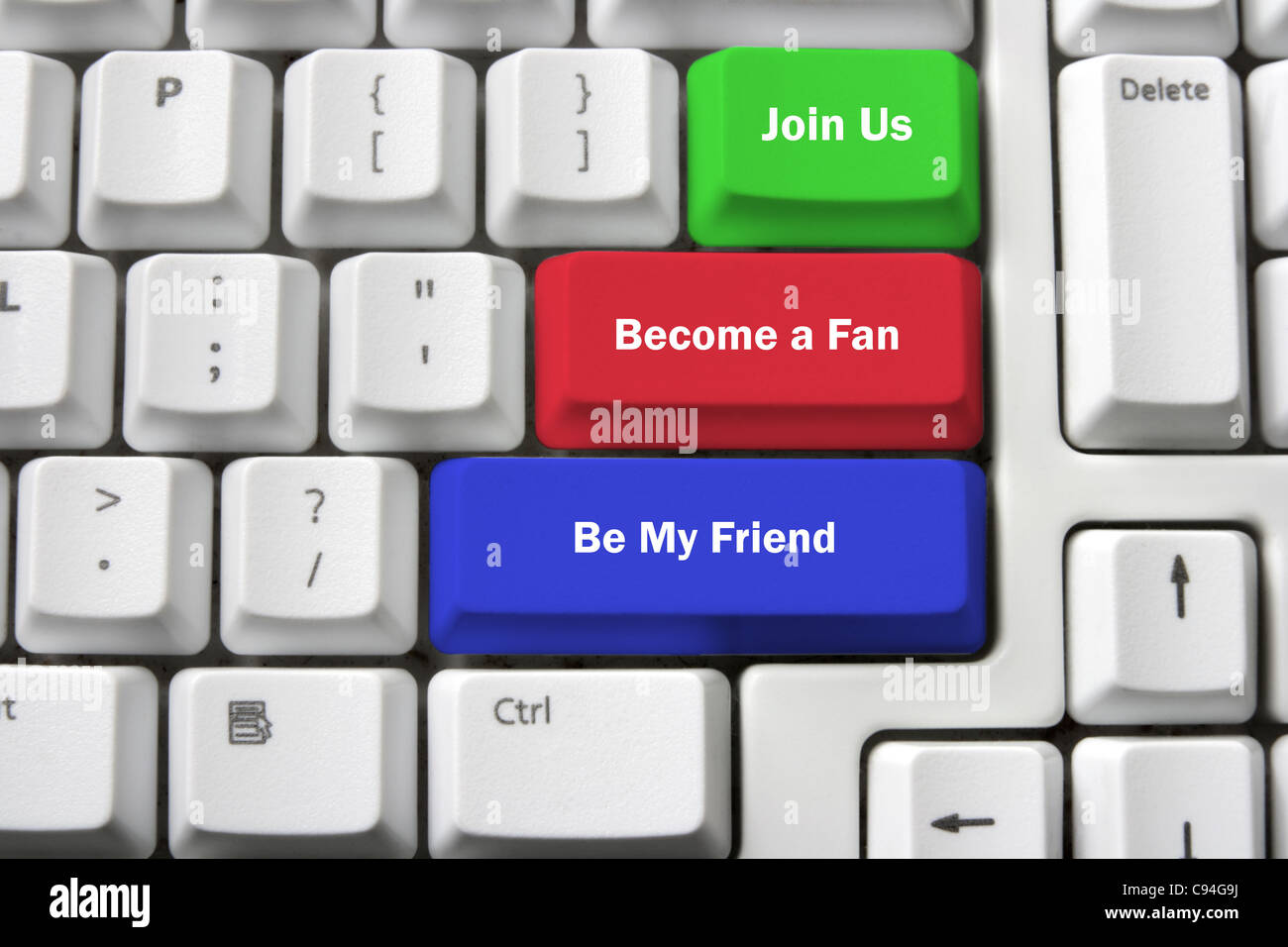 Computer Keyboard and Social Network Concept Stock Photo - Alamy