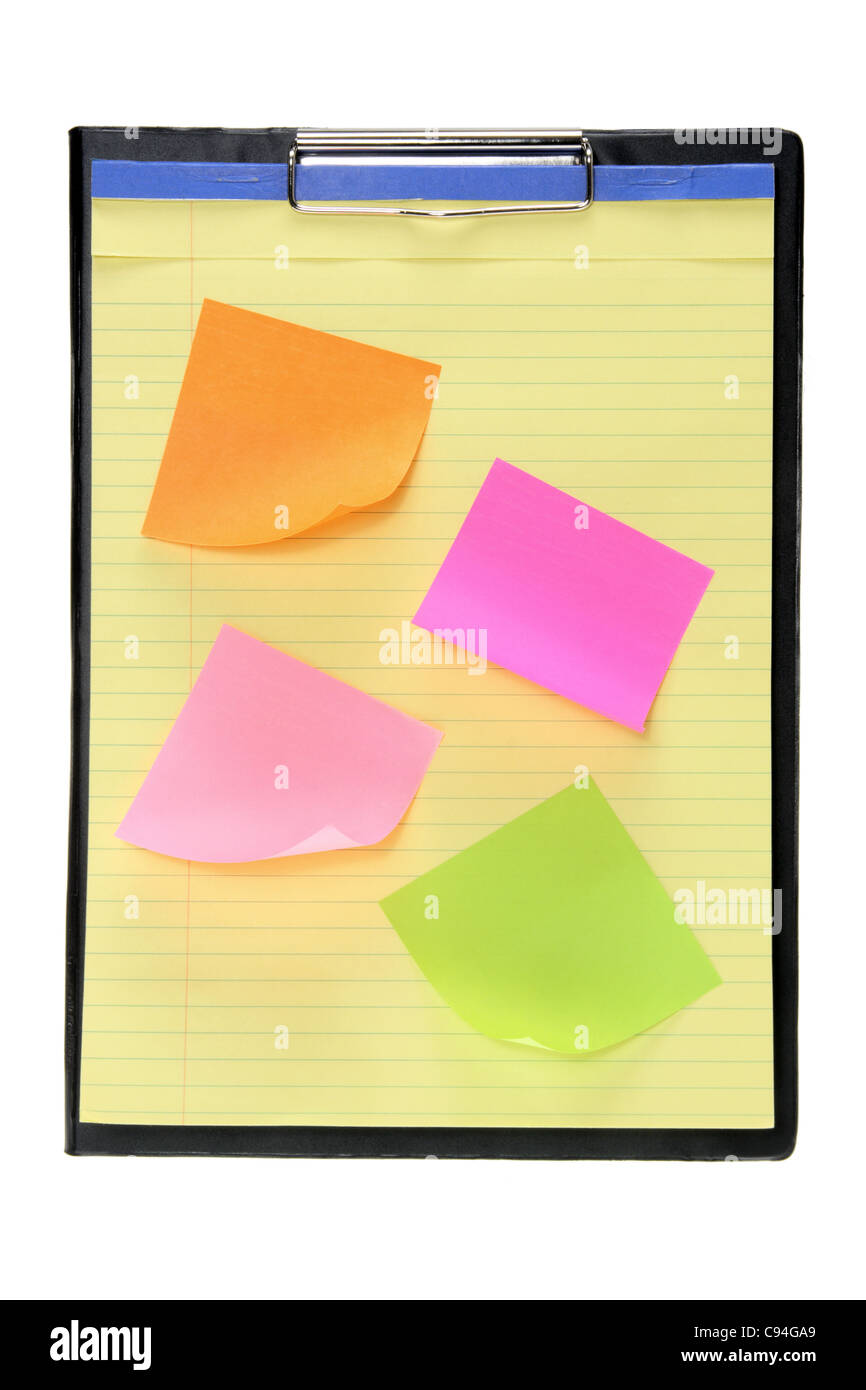 Clipboard with Adhesive Note Papers Stock Photo - Alamy