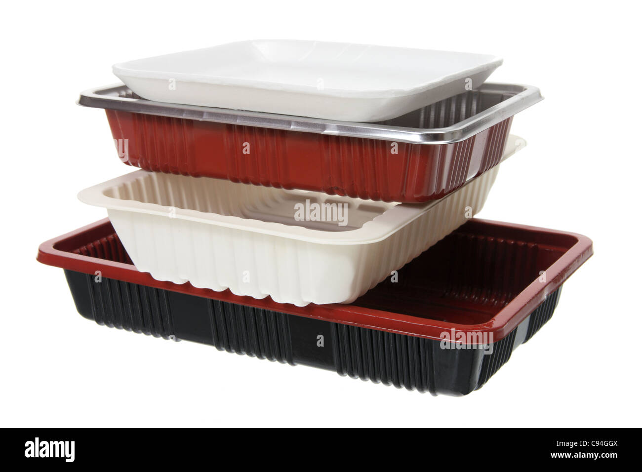 Stack of Food Trays Stock Photo - Alamy