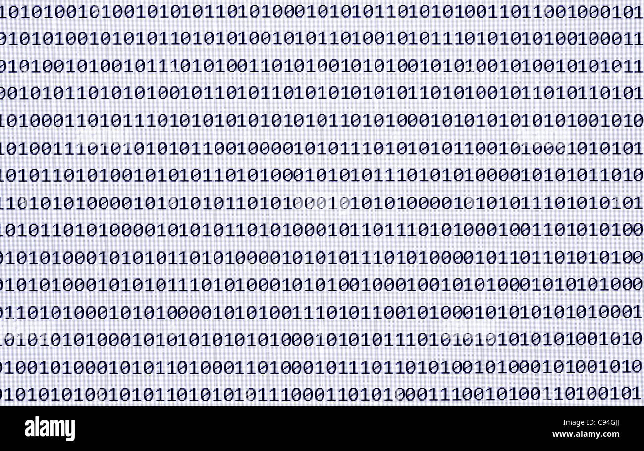 binary numbers on a computer screen Stock Photo - Alamy