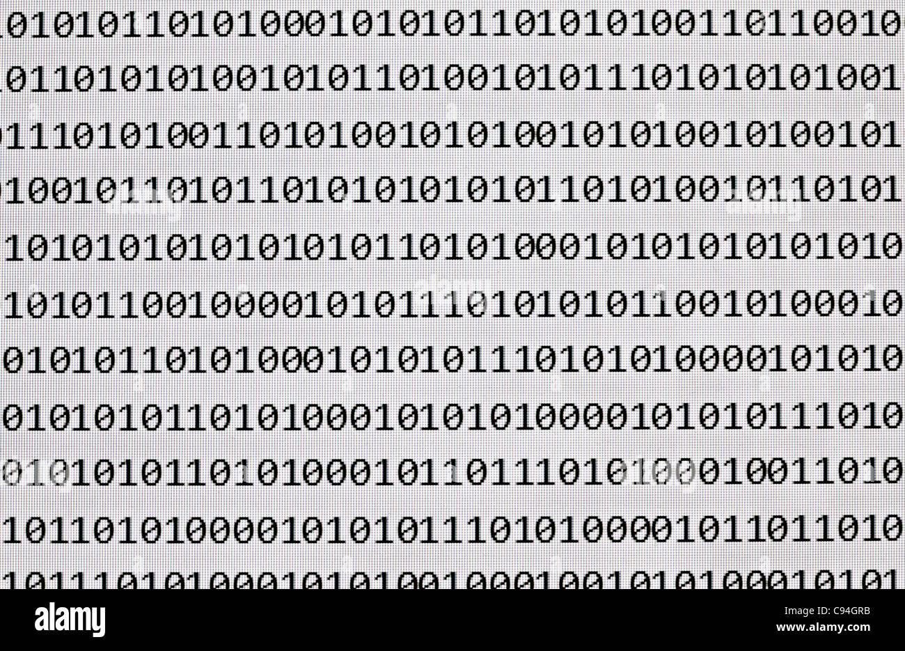 binary numbers on a computer screen Stock Photo - Alamy