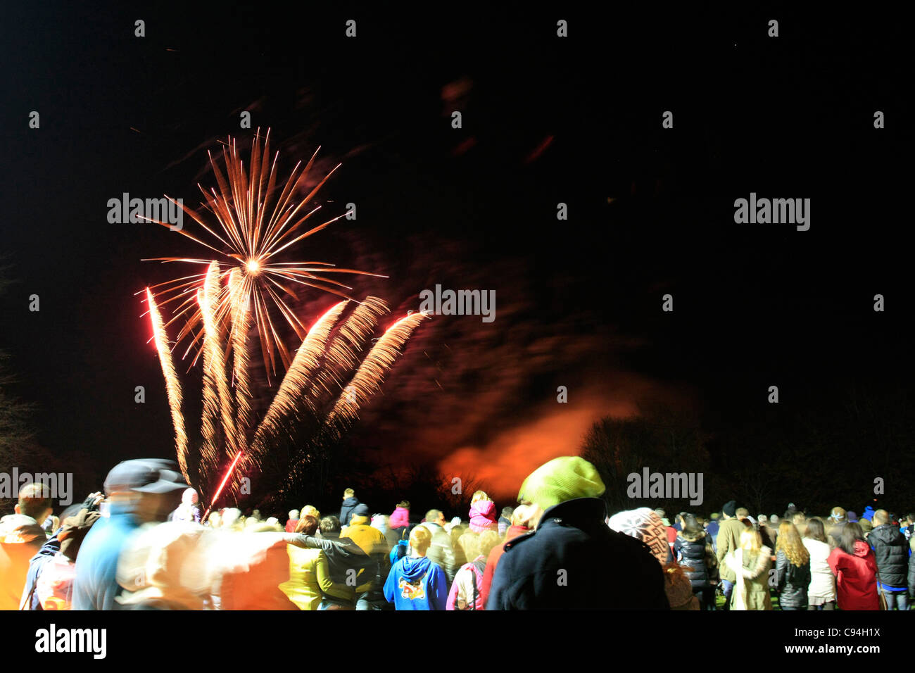 Bonfire Night Fireworks Display in England Stock Photo - Alamy