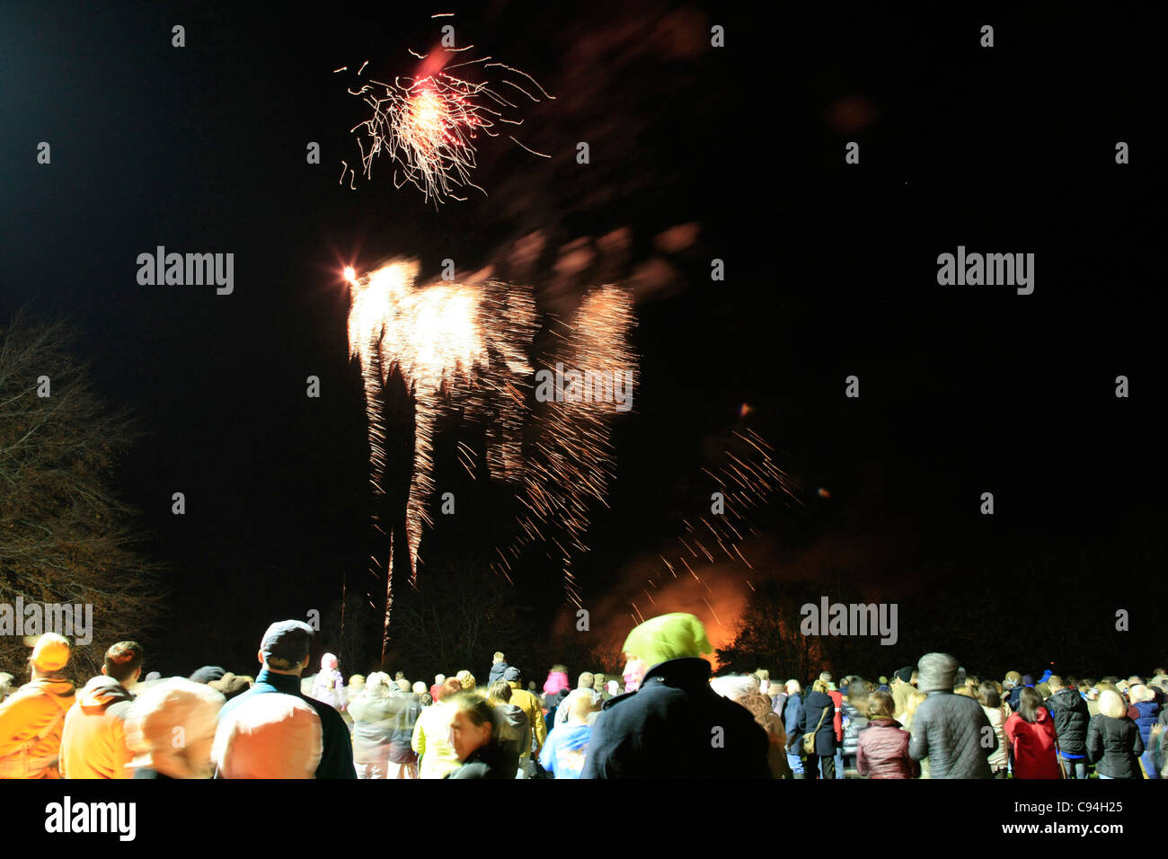 Bonfire Night Fireworks Display in England Stock Photo - Alamy