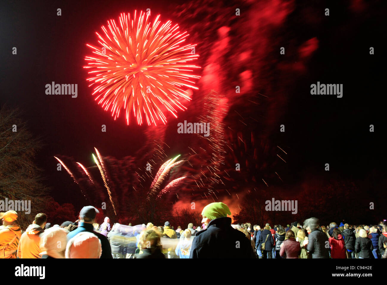 Bonfire Night Fireworks Display in England Stock Photo - Alamy