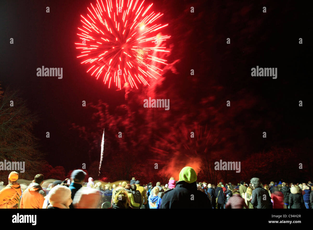 Bonfire Night Fireworks Display in England Stock Photo - Alamy