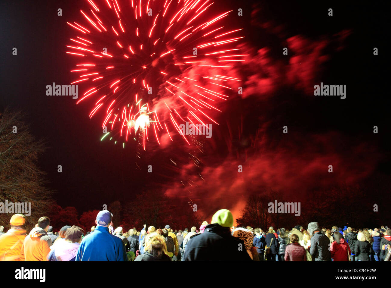 Bonfire Night Fireworks Display in England Stock Photo - Alamy