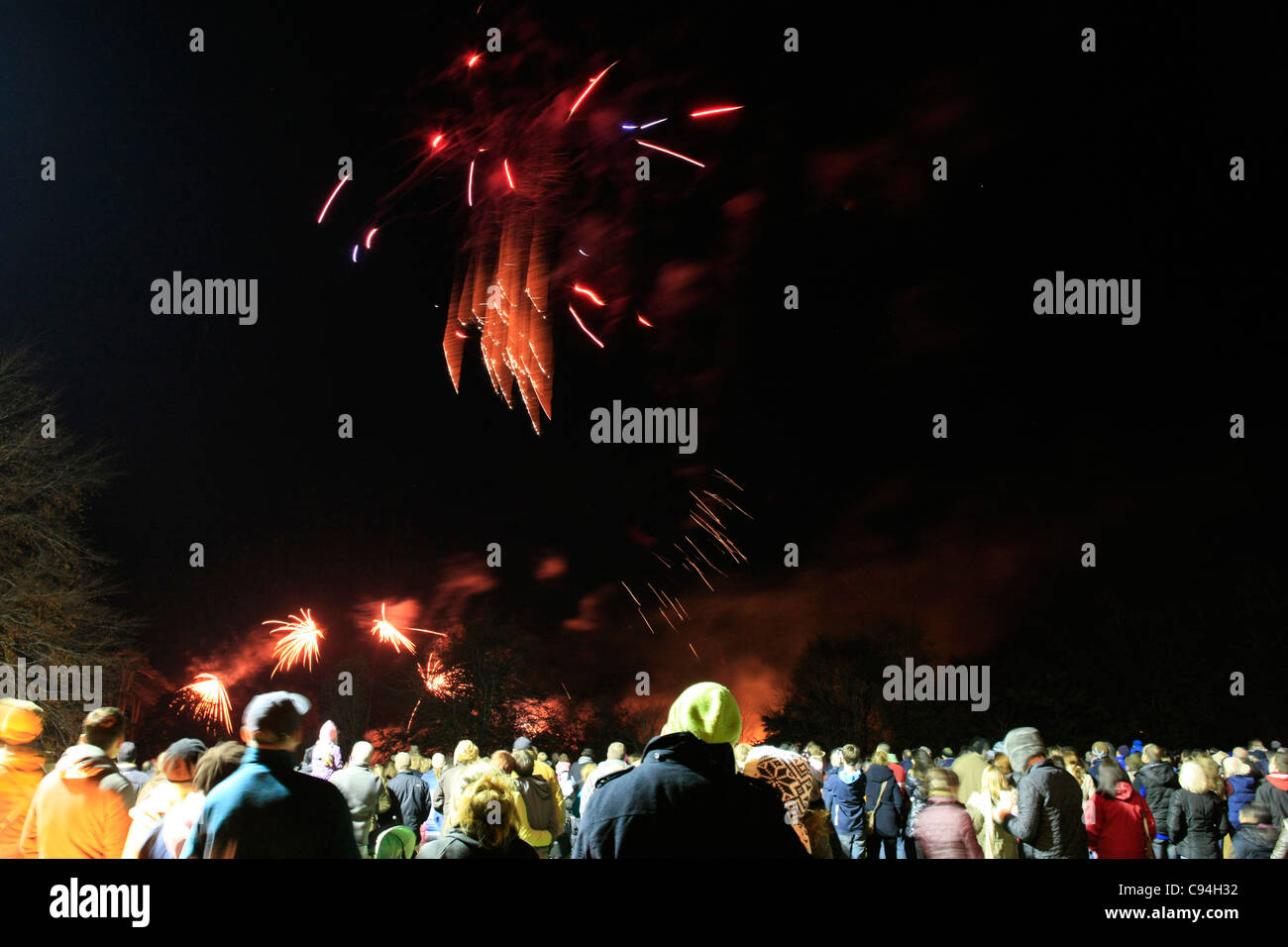 Bonfire Night Fireworks Display in England Stock Photo - Alamy