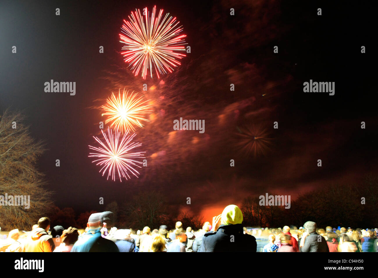 Bonfire Night Fireworks Display in England Stock Photo - Alamy