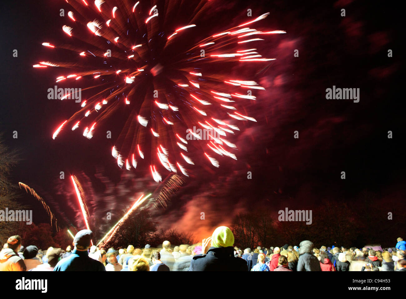 Bonfire Night Fireworks Display in England Stock Photo - Alamy