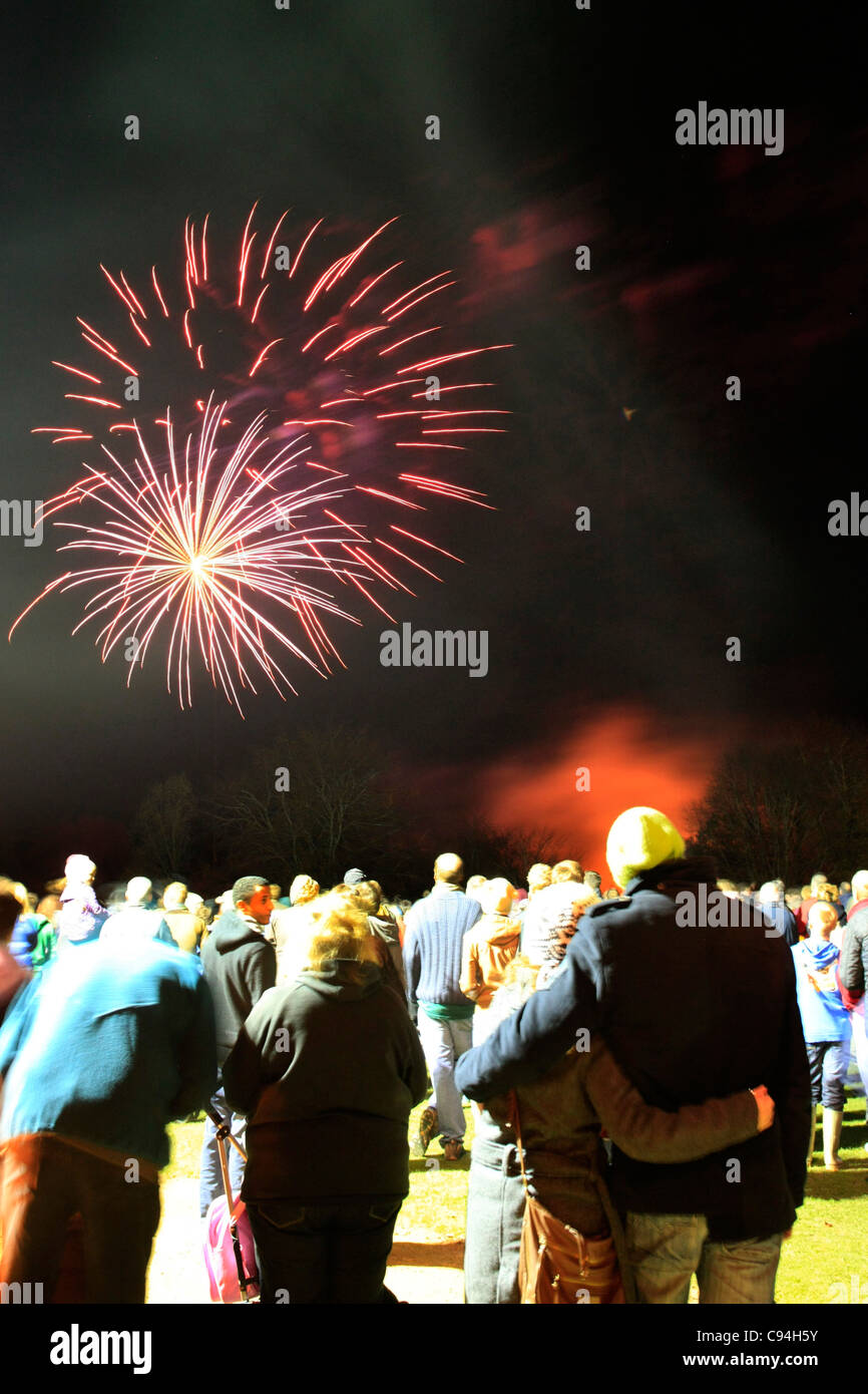 Bonfire Night Fireworks Display in England Stock Photo - Alamy