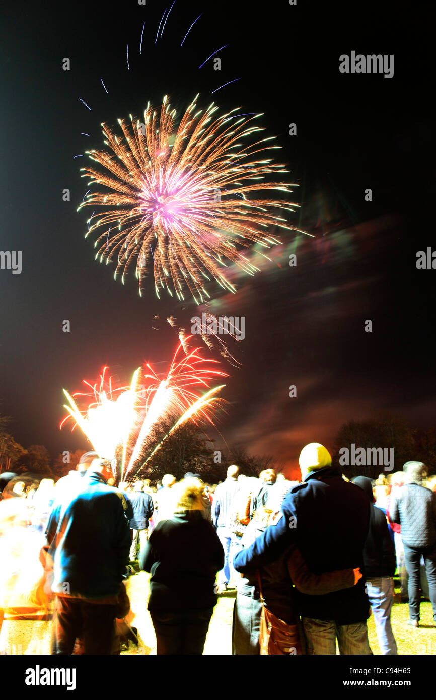 Bonfire Night Fireworks Display in England Stock Photo - Alamy