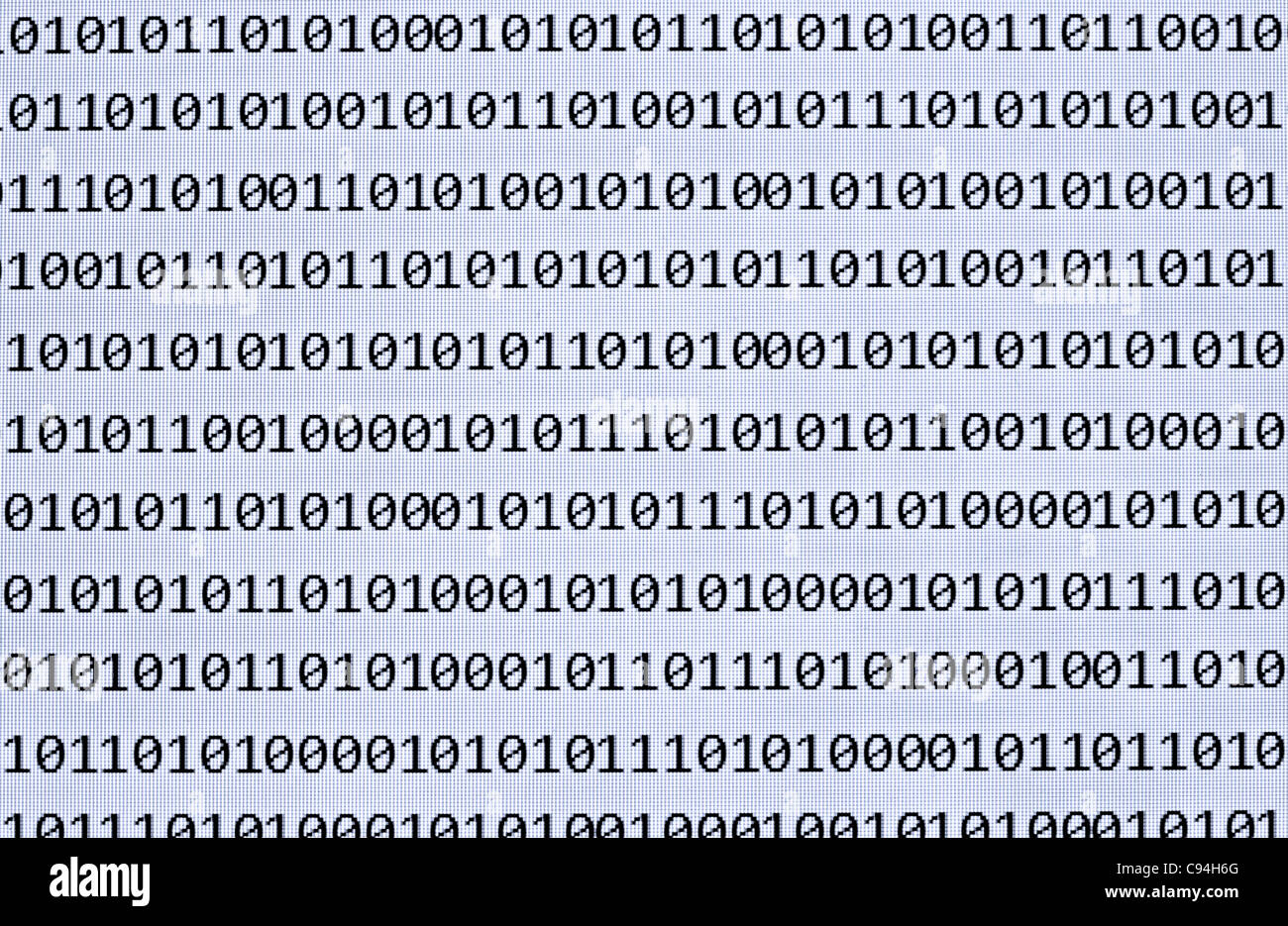 Matrix binary code on computer hi-res stock photography and images - Alamy