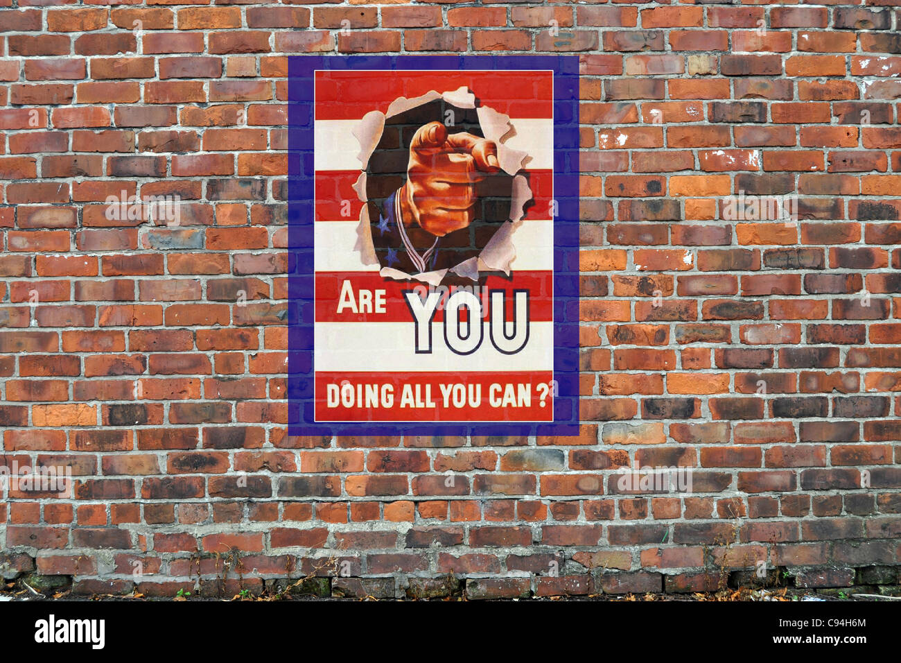 American WW2 Propaganda Poster on a brick wall Stock Photo - Alamy