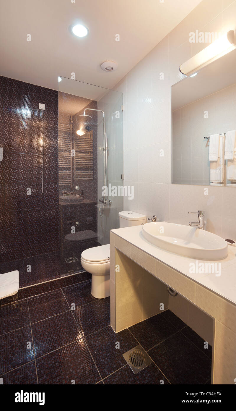 Interior of a toilet, modern style Stock Photo - Alamy