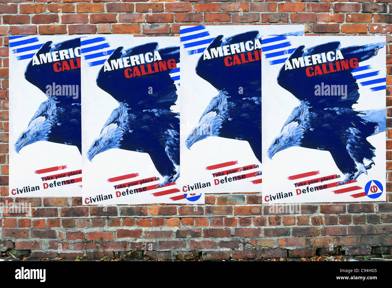 American WW2 Propaganda Posters on a brick wall Stock Photo - Alamy