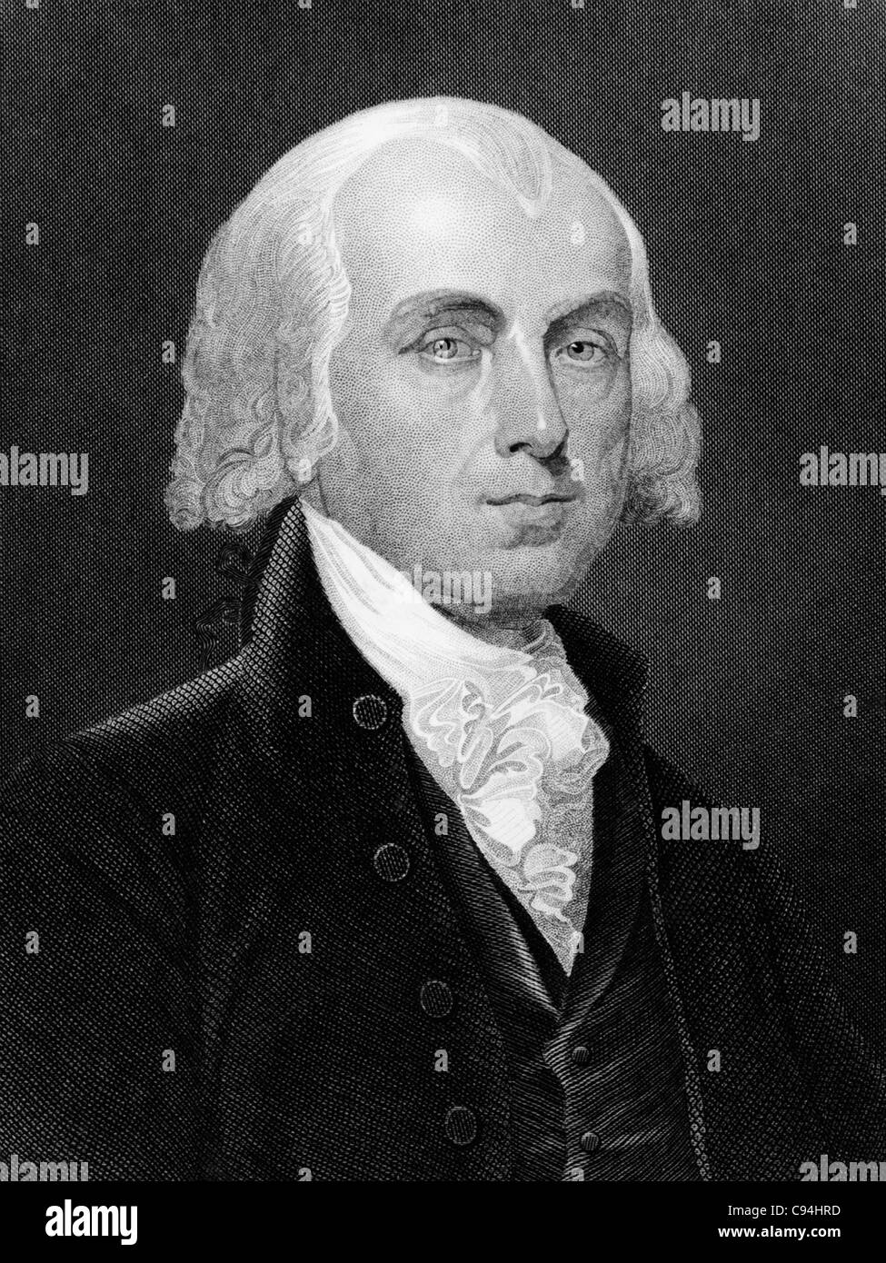 Vintage portrait of James Madison (1751 - 1836) - the fourth US ...