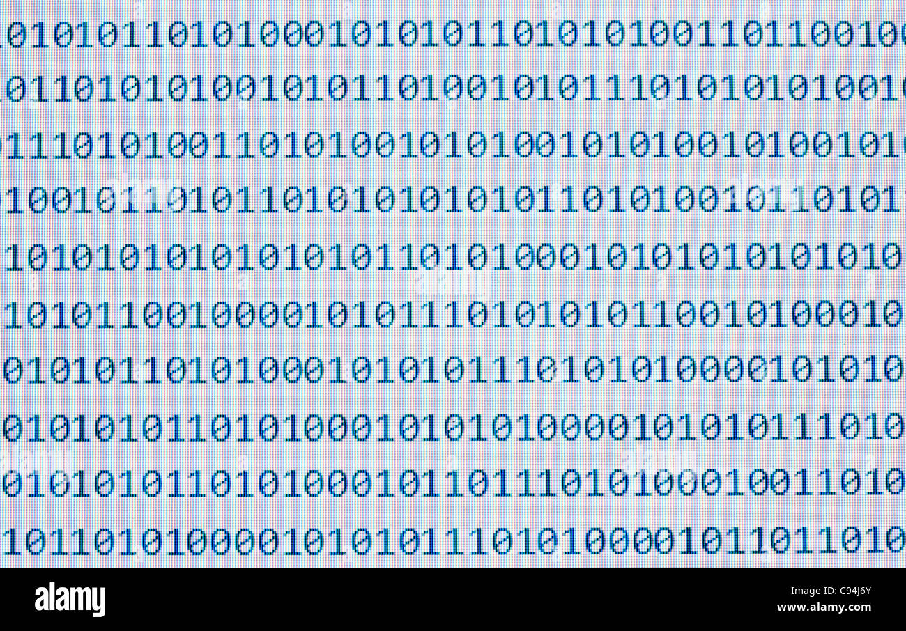 binary numbers on a computer screen Stock Photo - Alamy
