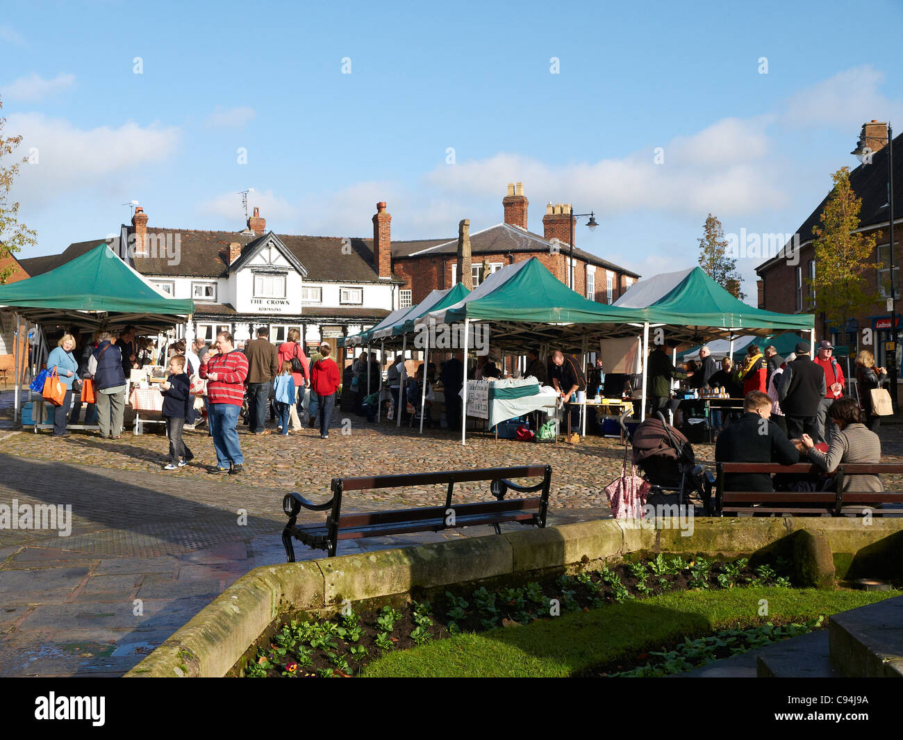 Sandbach farmers market Cheshire UK Stock Photo - Alamy