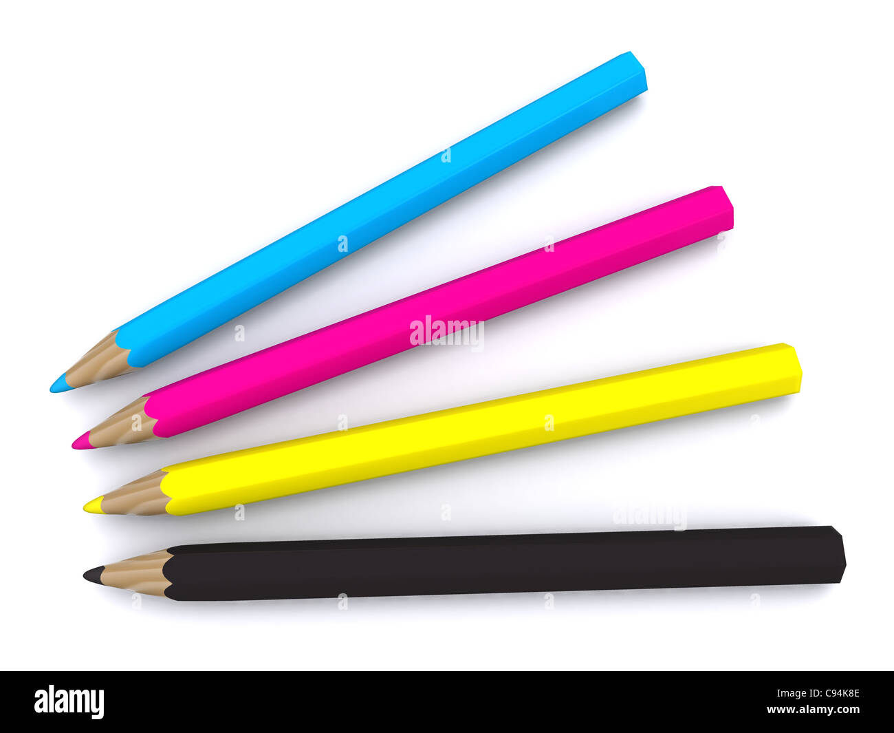 CMYK colored pencils. 3D Stock Photo - Alamy