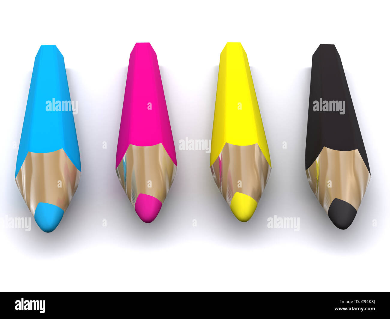 CMYK colored pencils. 3D Stock Photo - Alamy