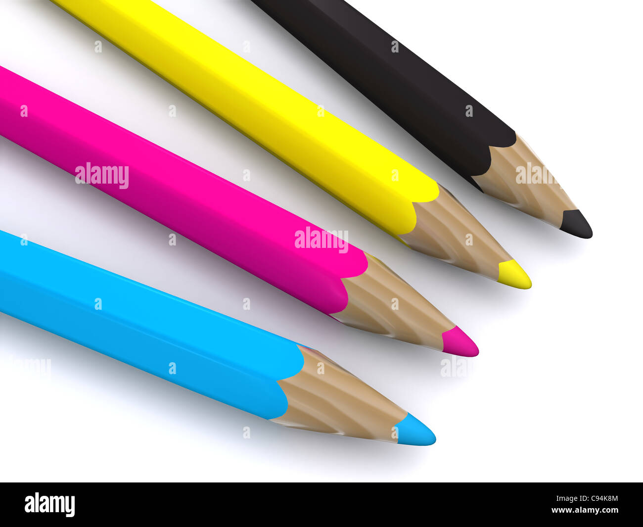 CMYK colored pencils. 3D Stock Photo - Alamy
