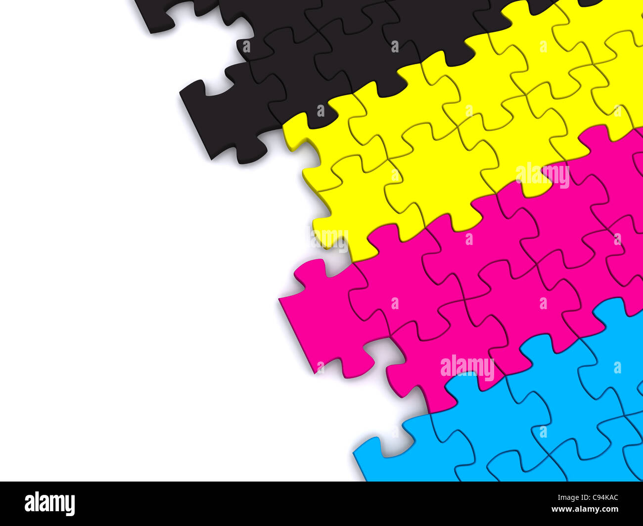CMYK puzzle piece. 3d Stock Photo - Alamy