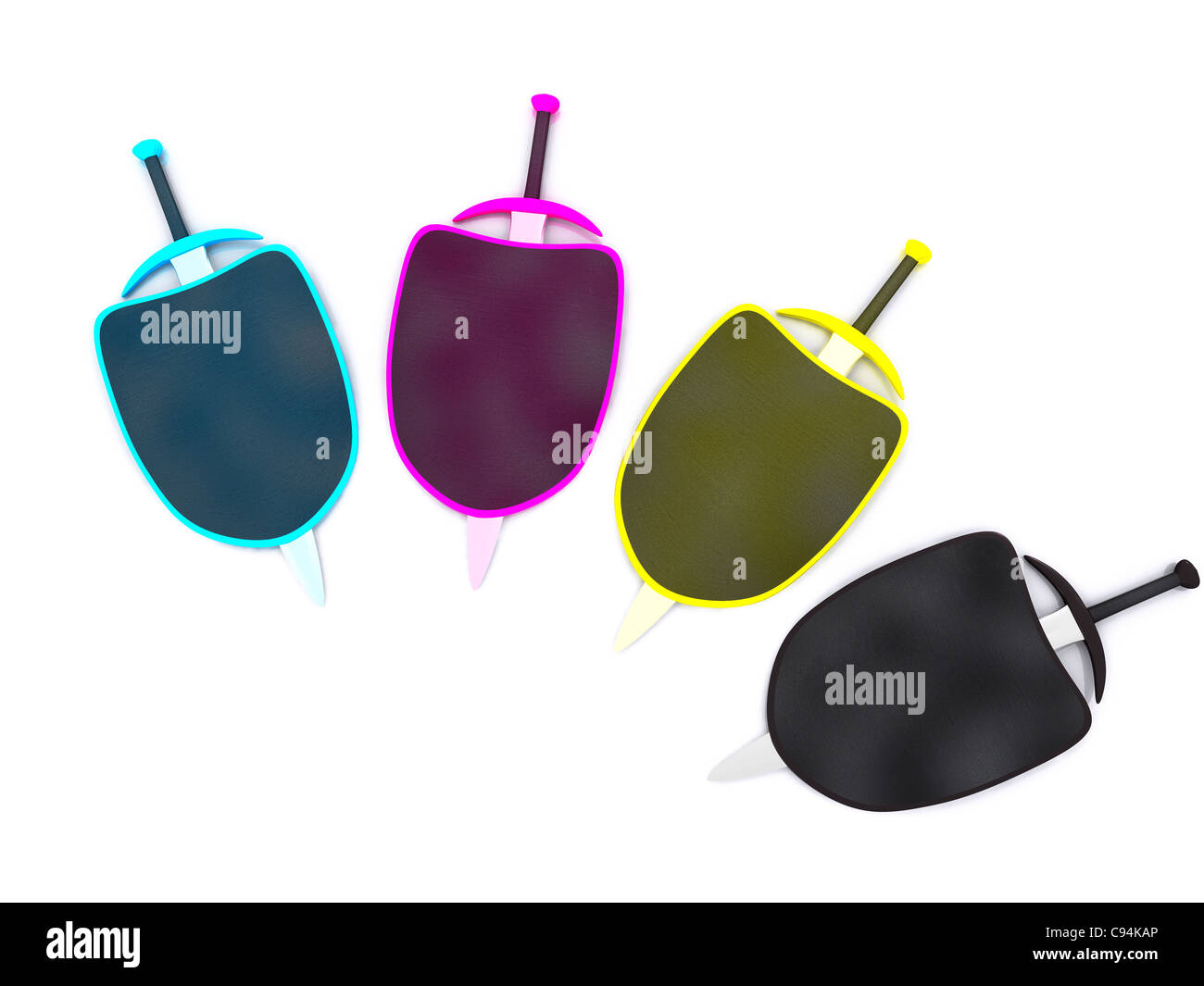Four shields Cut Out Stock Images & Pictures - Alamy