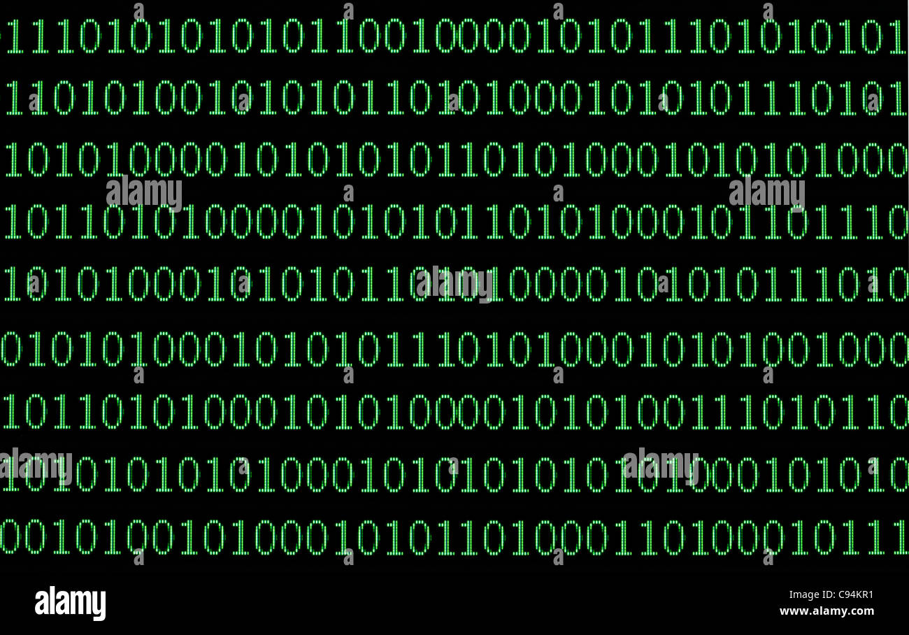 binary numbers on a computer screen Stock Photo - Alamy