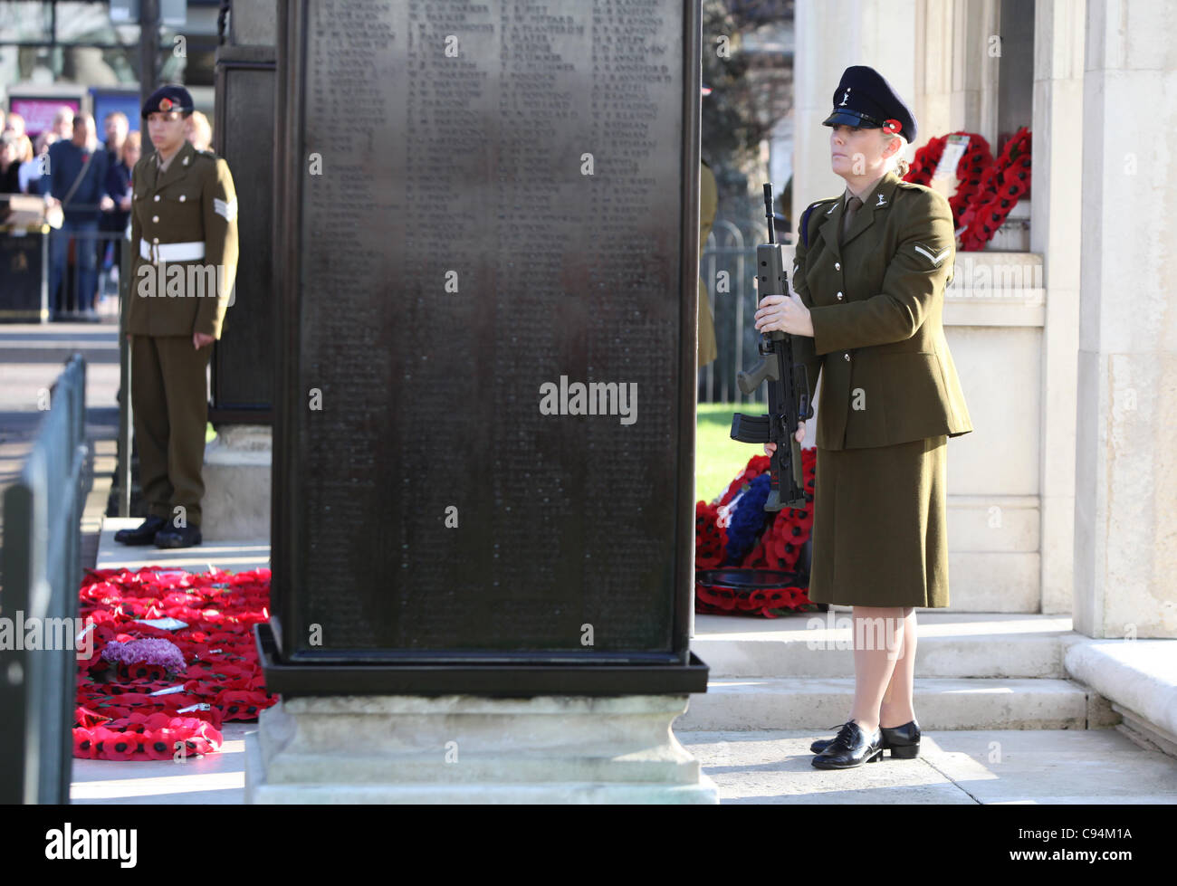 Remembrance Sunday service at the war memorial in Brighton. Picture by ...