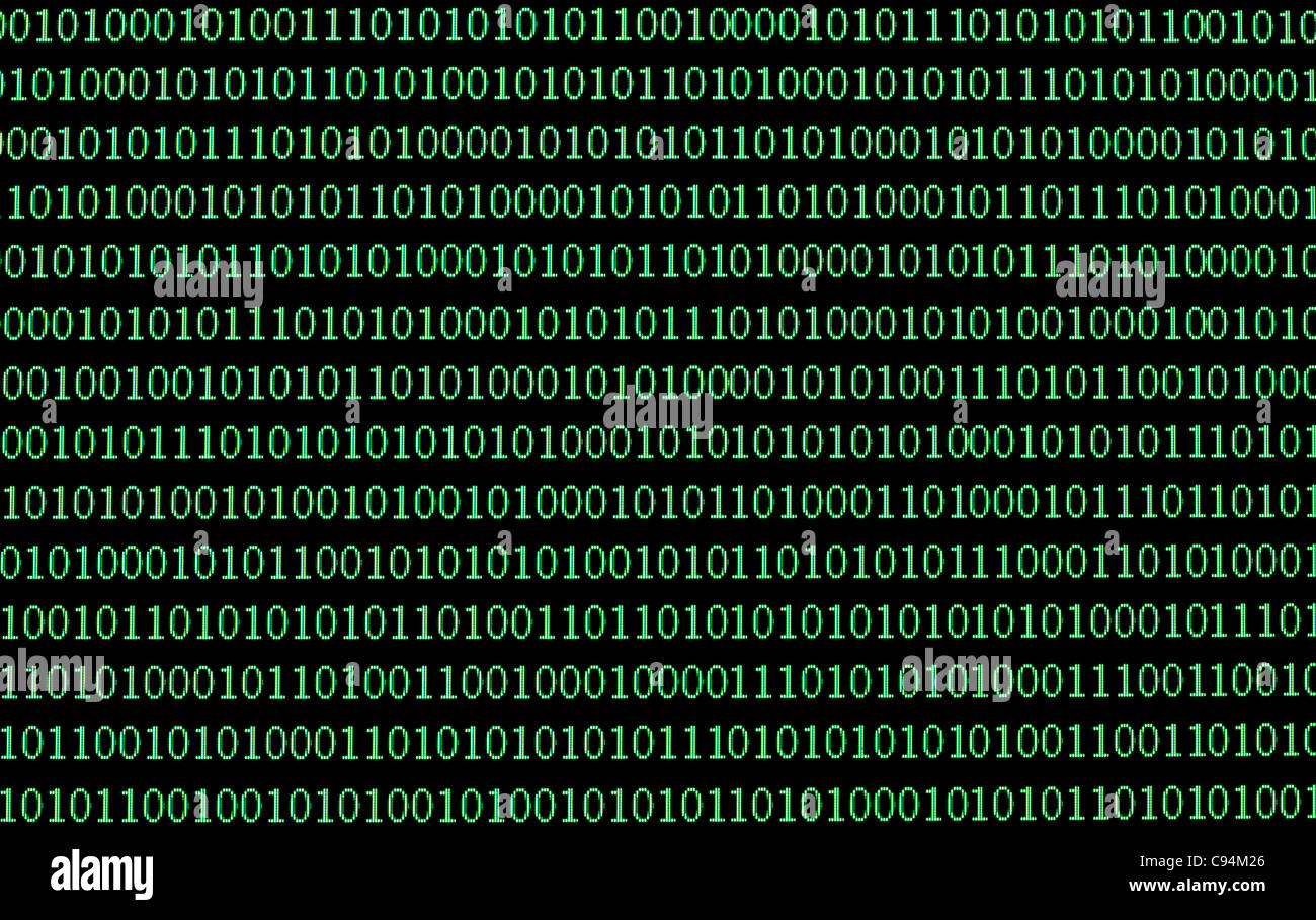 binary numbers on a computer screen Stock Photo - Alamy