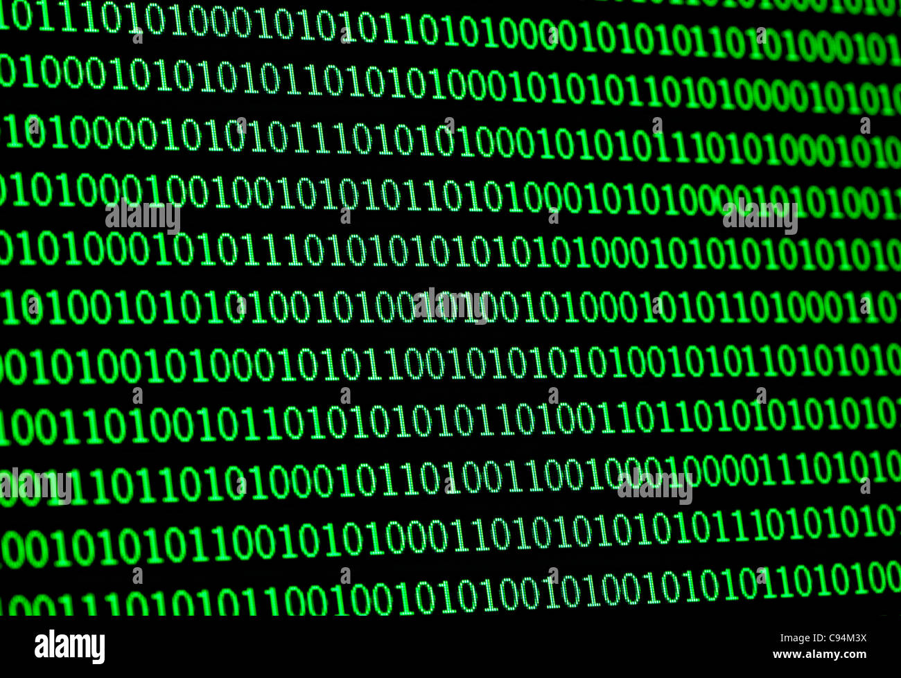 binary numbers on a computer screen Stock Photo - Alamy