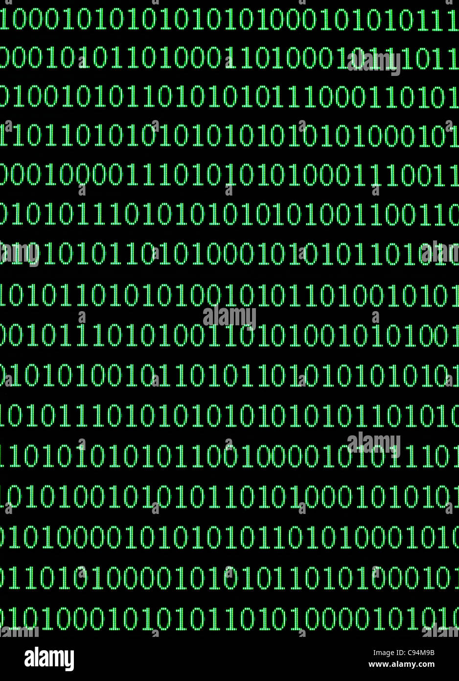 Binary Numbers On A Computer Screen Stock Photo Alamy