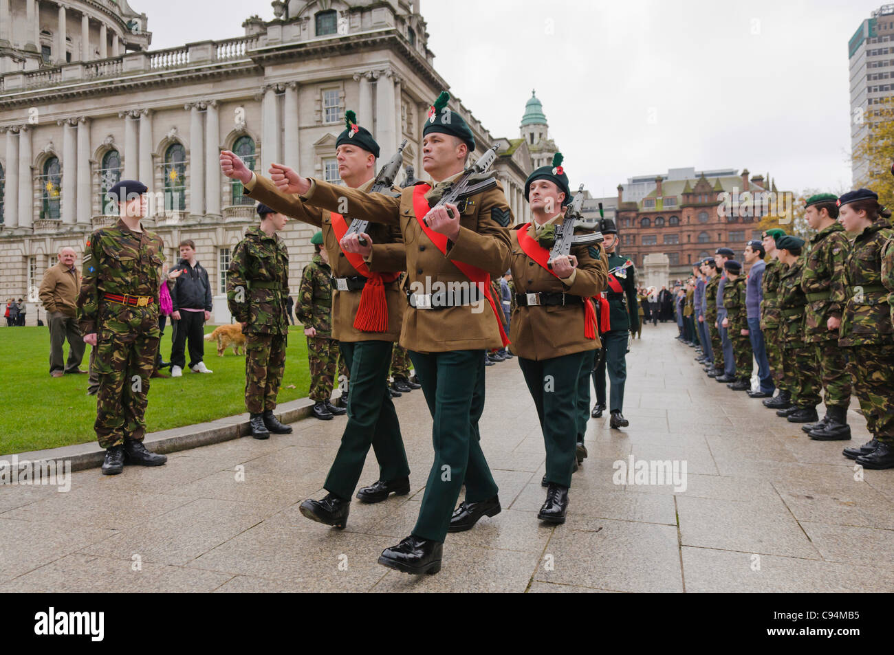 Guard of Honour leaves the Remembrance Sunday wreath laying ceremony ...