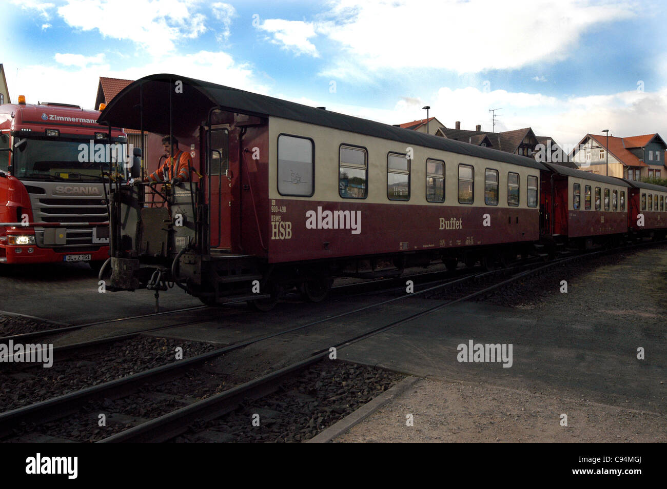 Coaches used on the 1000mm narrow gauge Brocken Railway that runs from ...