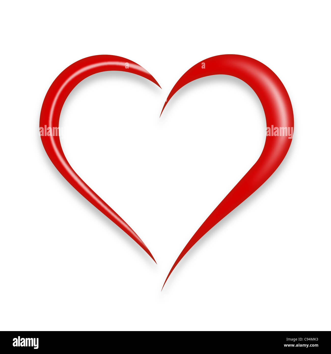 Red Love Heart Illustration - Red Love Heart Illustration isolated on ...