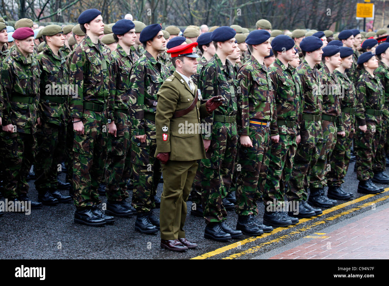 Members of the British Army on parade at the Remembrance Sunday Stock ...