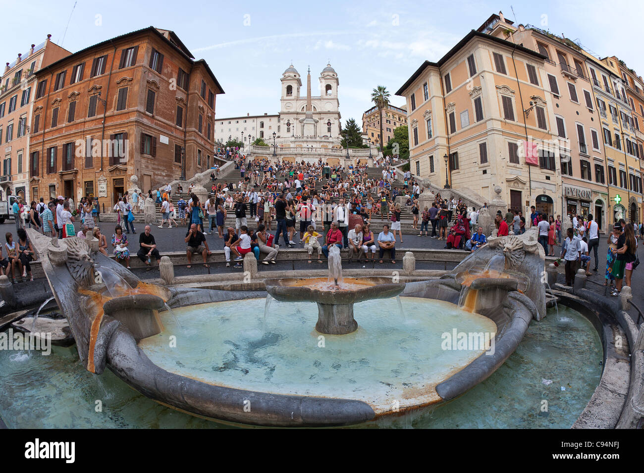 Piazza di Spagna Spanish Steps up to Trinita Church. Keats Shelley ...