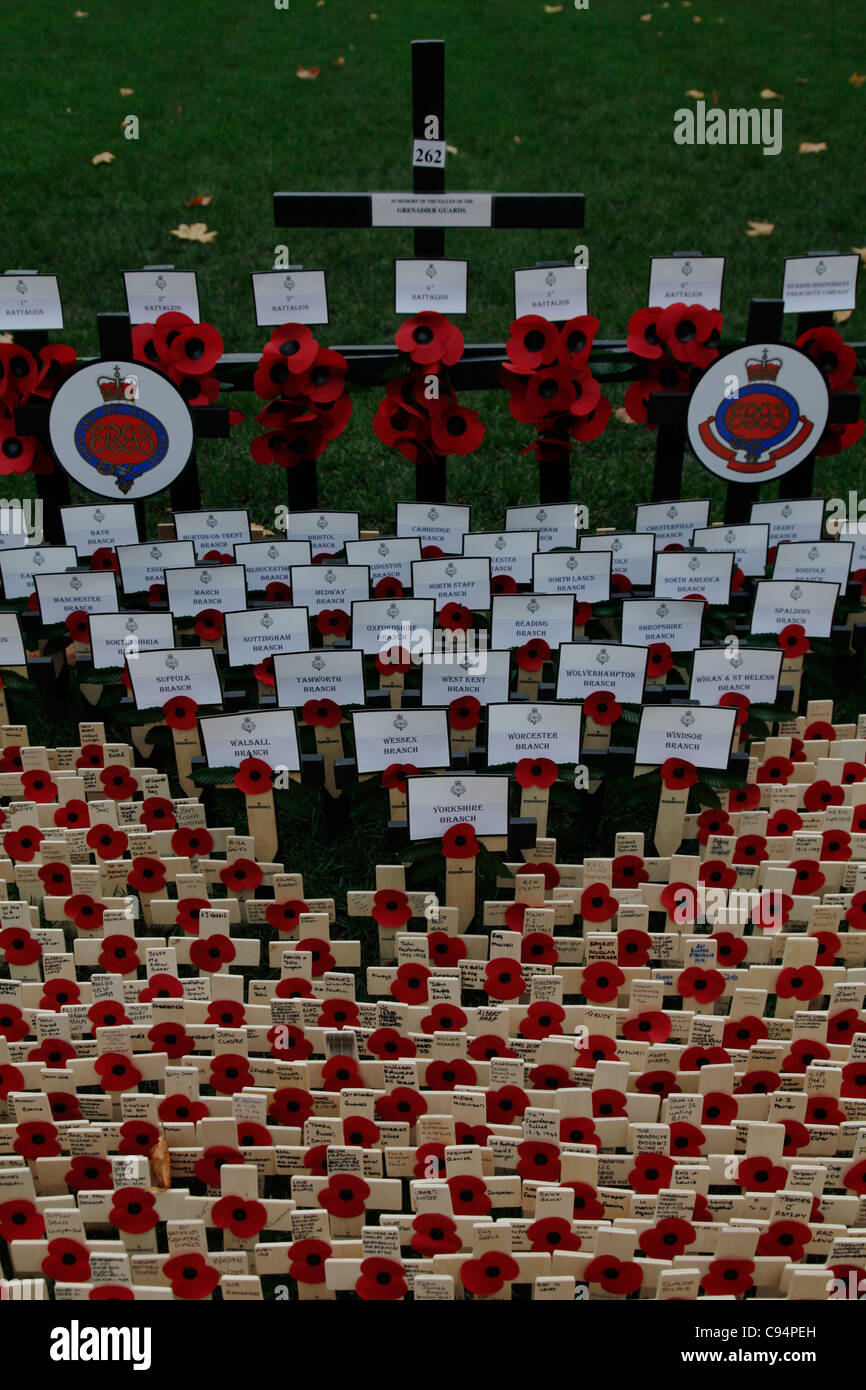 UK.POPPIES AND CROSSES BY WESTMINSTER ABBEY ON REMEMBRANCE DAY ...