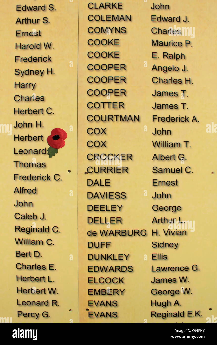 Names of the fallen hi-res stock photography and images - Alamy