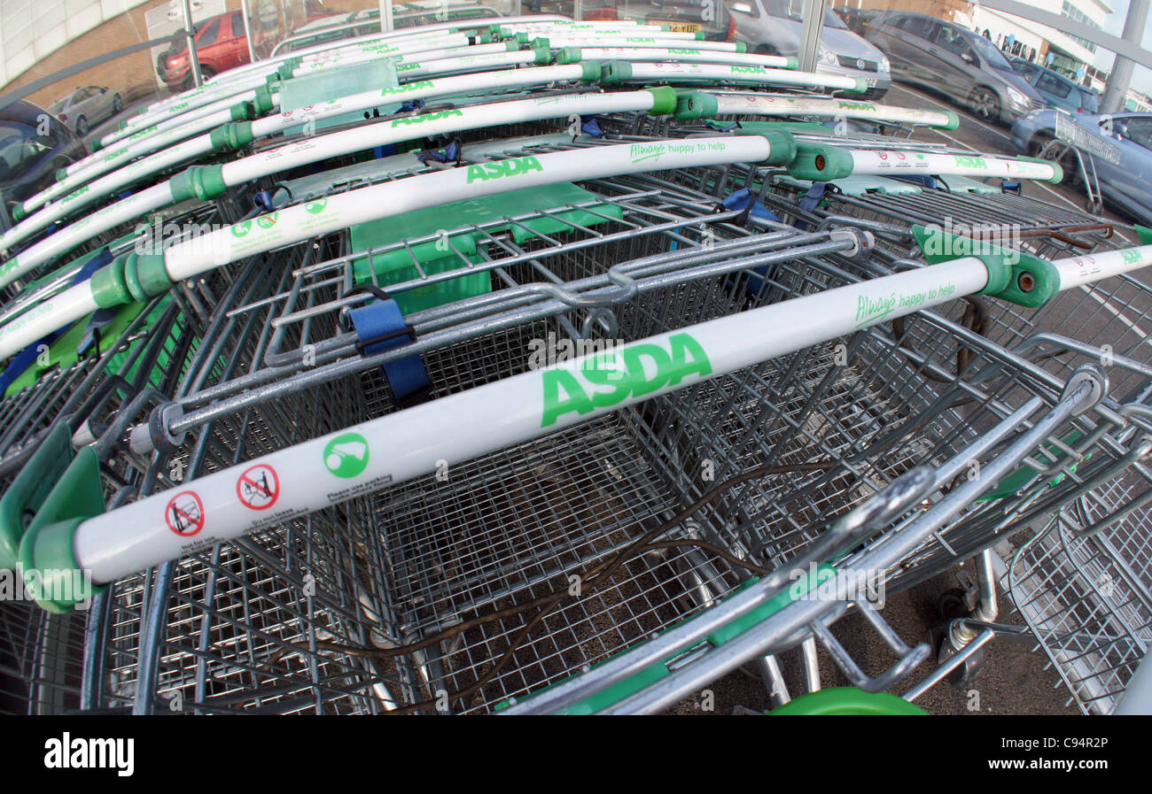 Asda shopping trolleys Stock Photo - Alamy