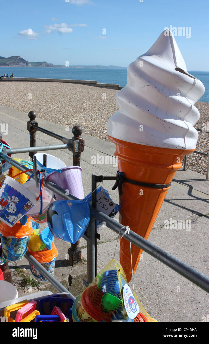 Advertisment for ice-cream on a beach Stock Photo - Alamy