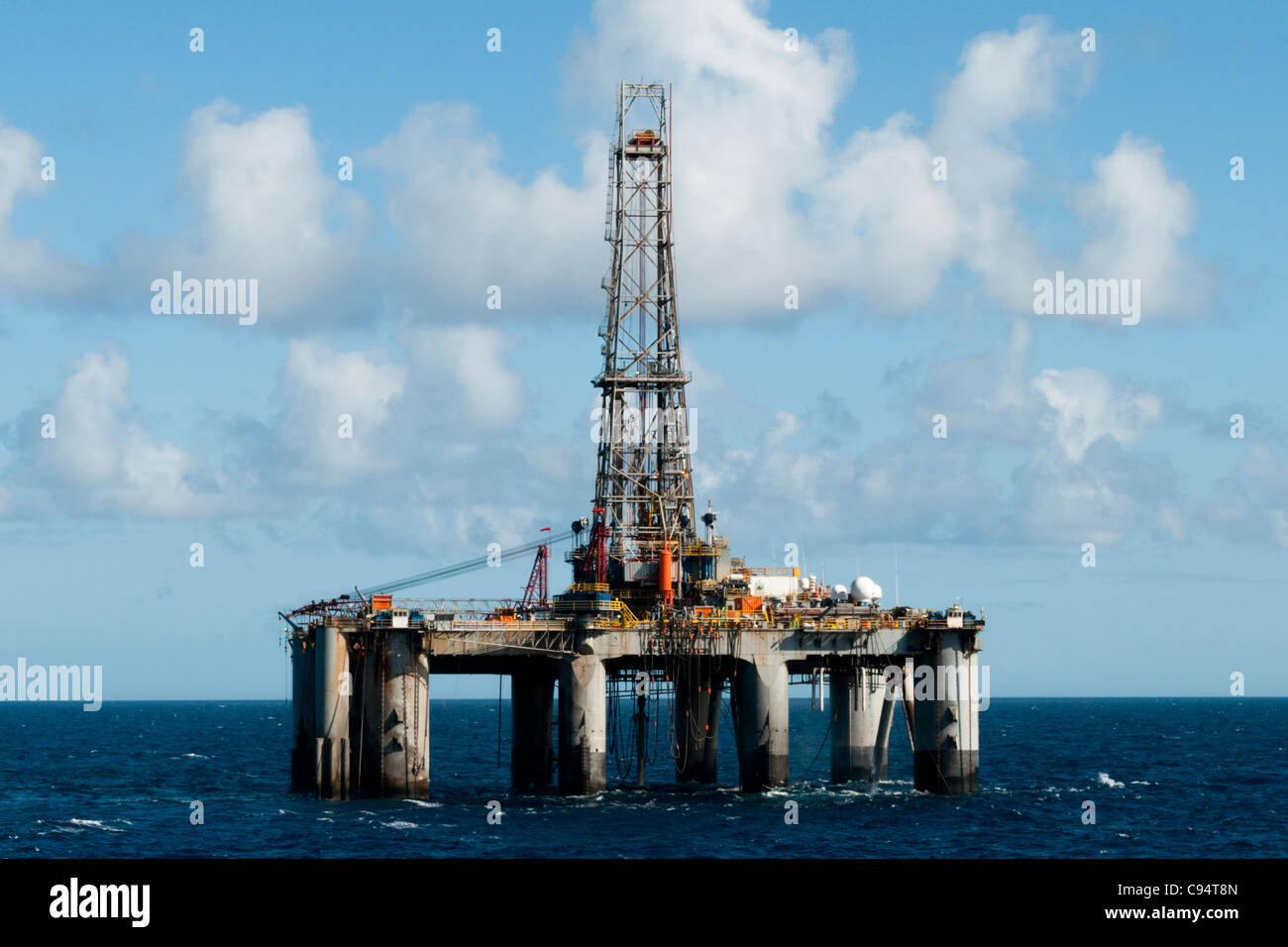 offshore oil drilling rig at Campos Basin, Rio de Janeiro state, Brazil ...