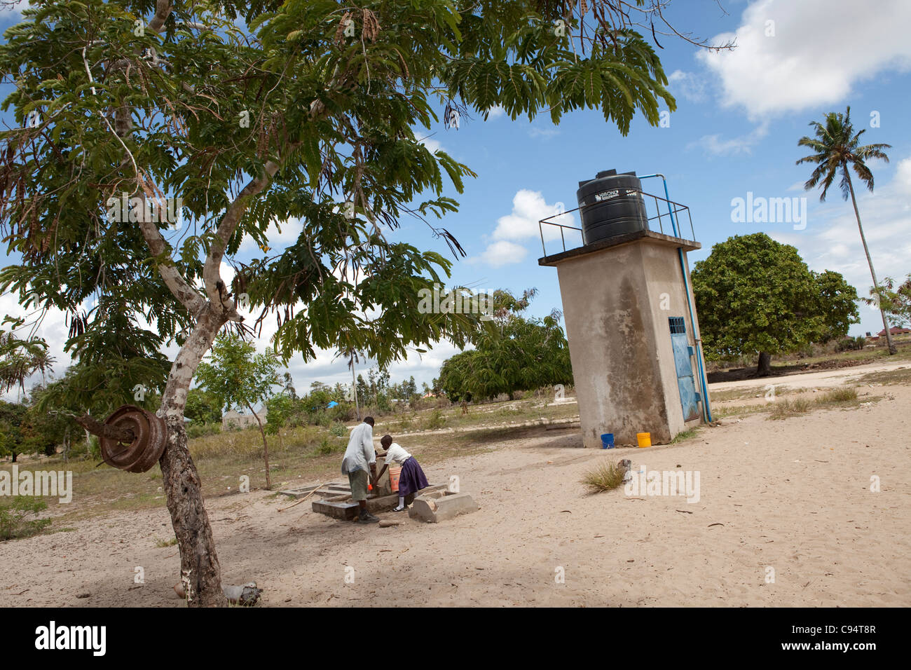 Villagers collect water from a water harvesting station in Dar es ...