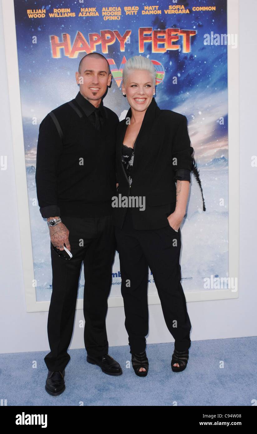 Carey Hart, Alecia Beth Moore aka Pink at arrivals for HAPPY FEET TWO ...